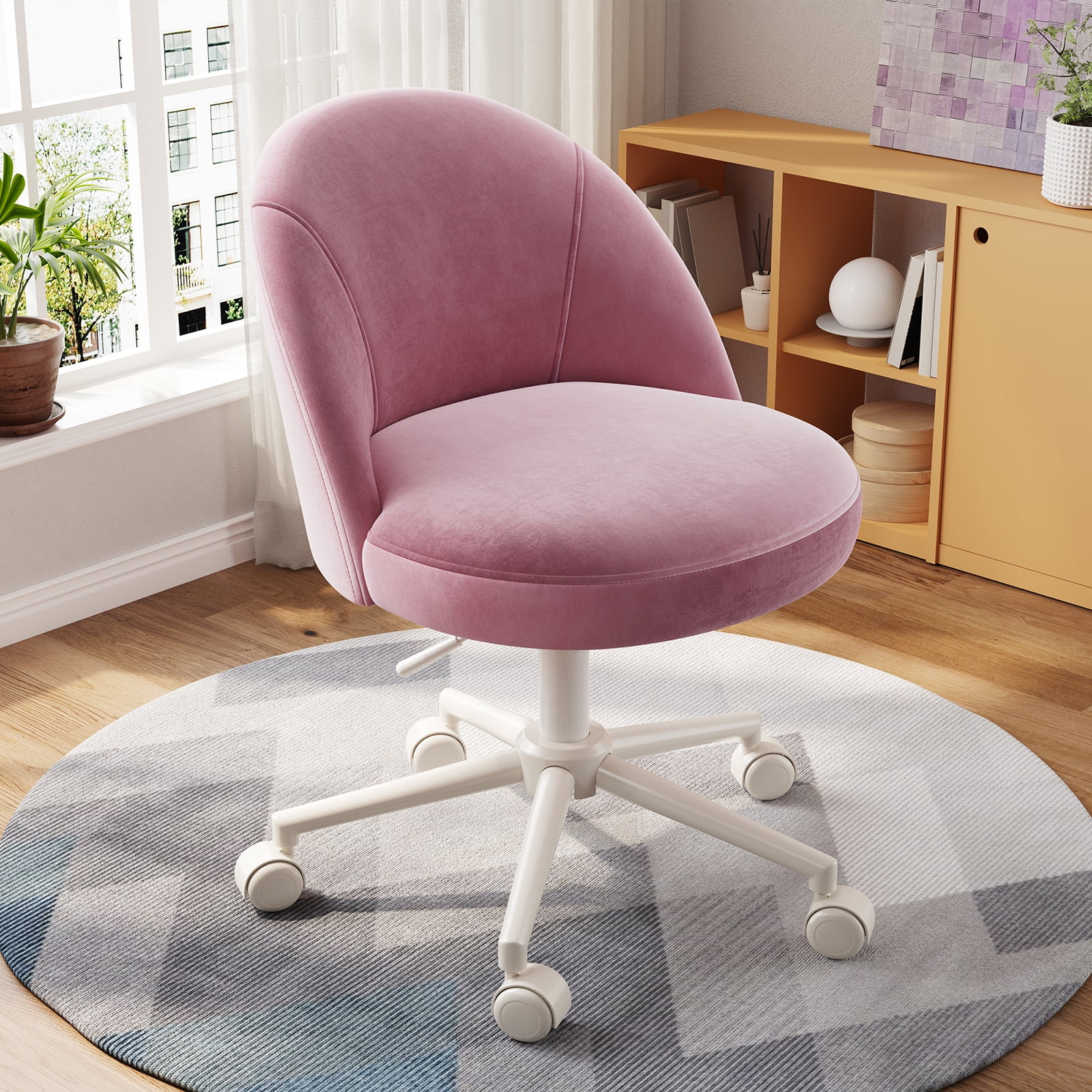 EnHomee Chair 25.1" W Modern Office Chair with Wheels, Adjustable Task ...