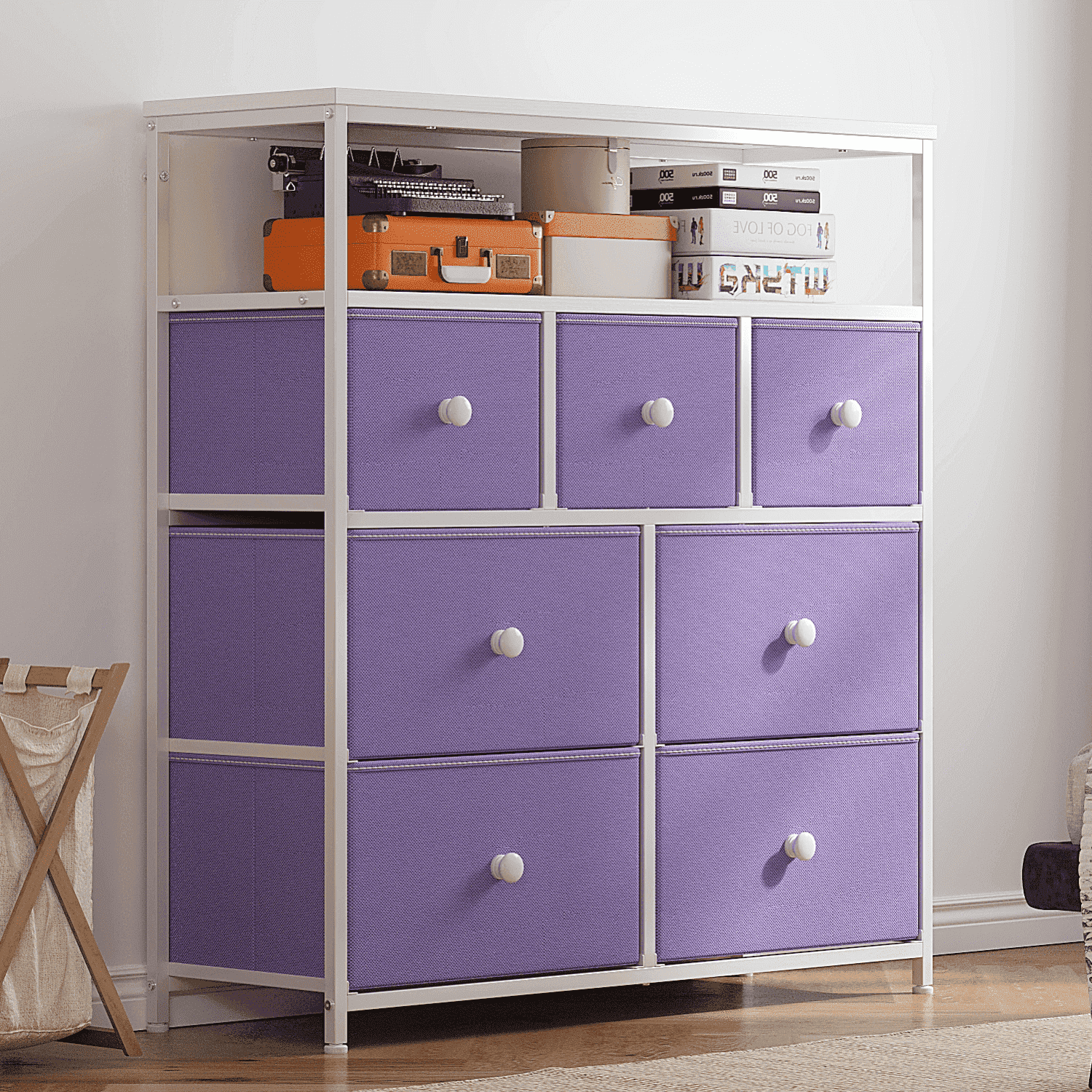 EnHomee 7-Drawer Dresser, Purple - Bedroom, Nursery, Living Room ...