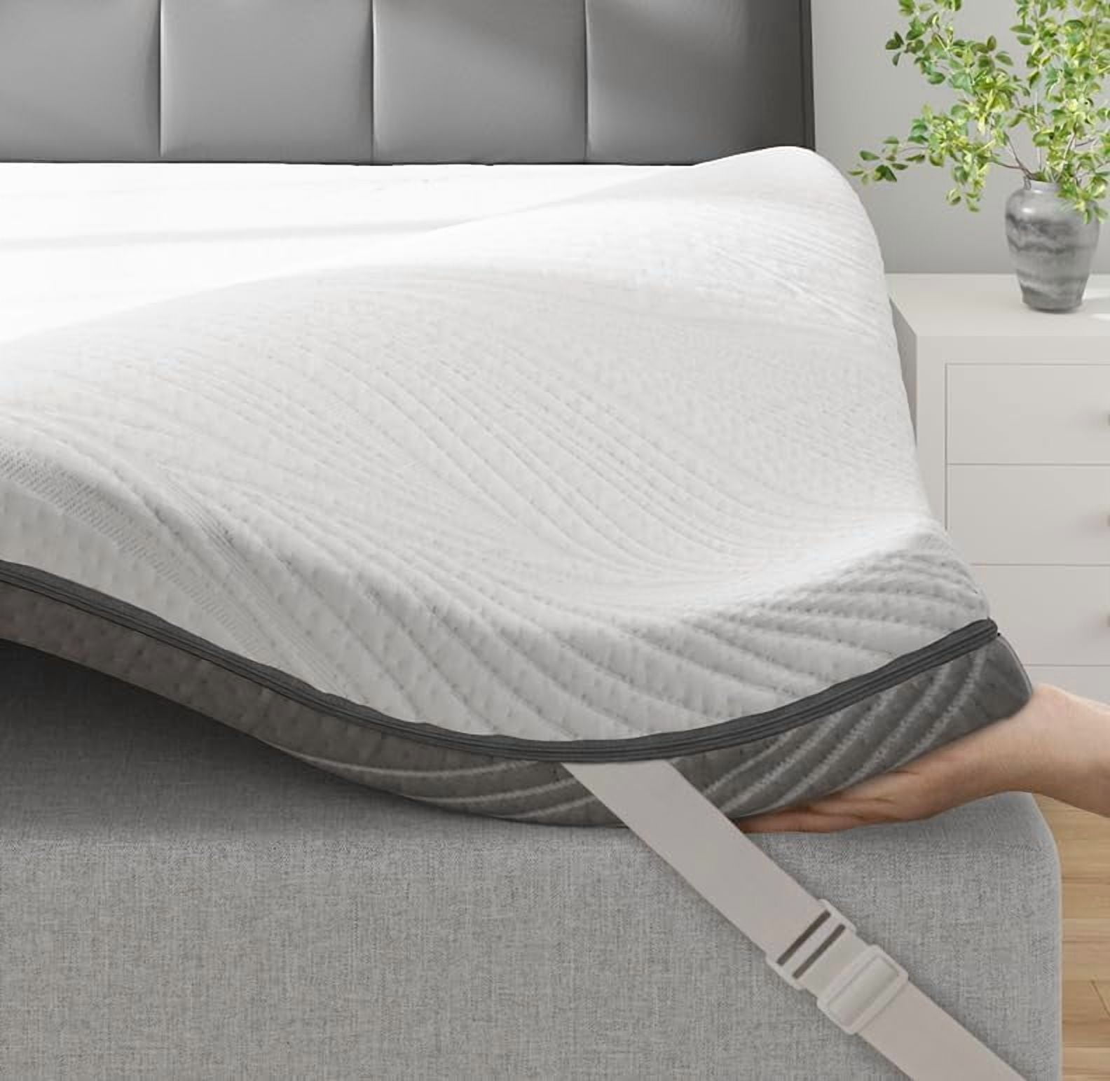 EnHomee Extra Firm King 3 Inch Mattress Topper – Cooling Gel Memory ...