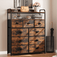 EnHomee 9-Drawer Fabric Dresser, Tall Storage Tower Unit with Metal ...