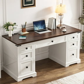 DreamCurship 57" Executive Desk, Computer Desk with 7 Drawers, Home ...