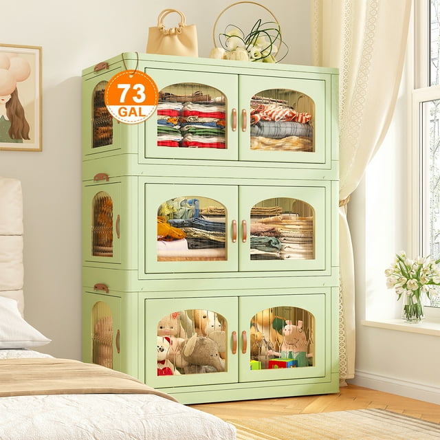 Enhomee Large Storage Bins With Lidsstackable Storage Bins With Wheels Collapsible Storage Bins
