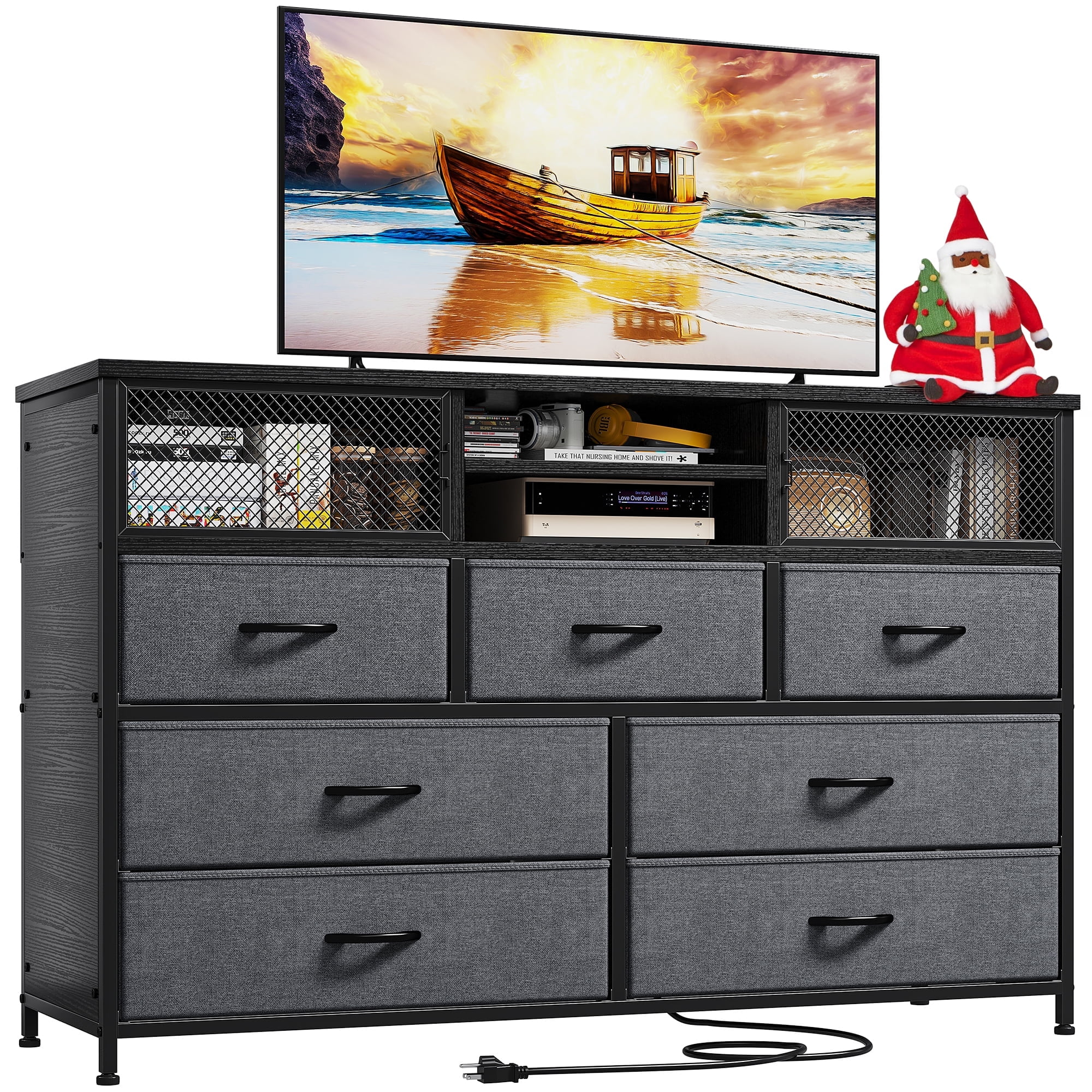 "EnHomee 50"" Entertainment Media Dresser Organizer with Power Outlet ...