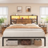 EnHomee Metal Platform Bed Frame with Headboard King Size Bed Frame ...