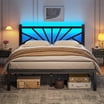 EnHomee King Size Metal Bed Frame with Headboard Metal Platform Bed ...