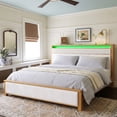 EnHomee Solid Wood Bed Frame King Size Upholstered Bed Frame with ...