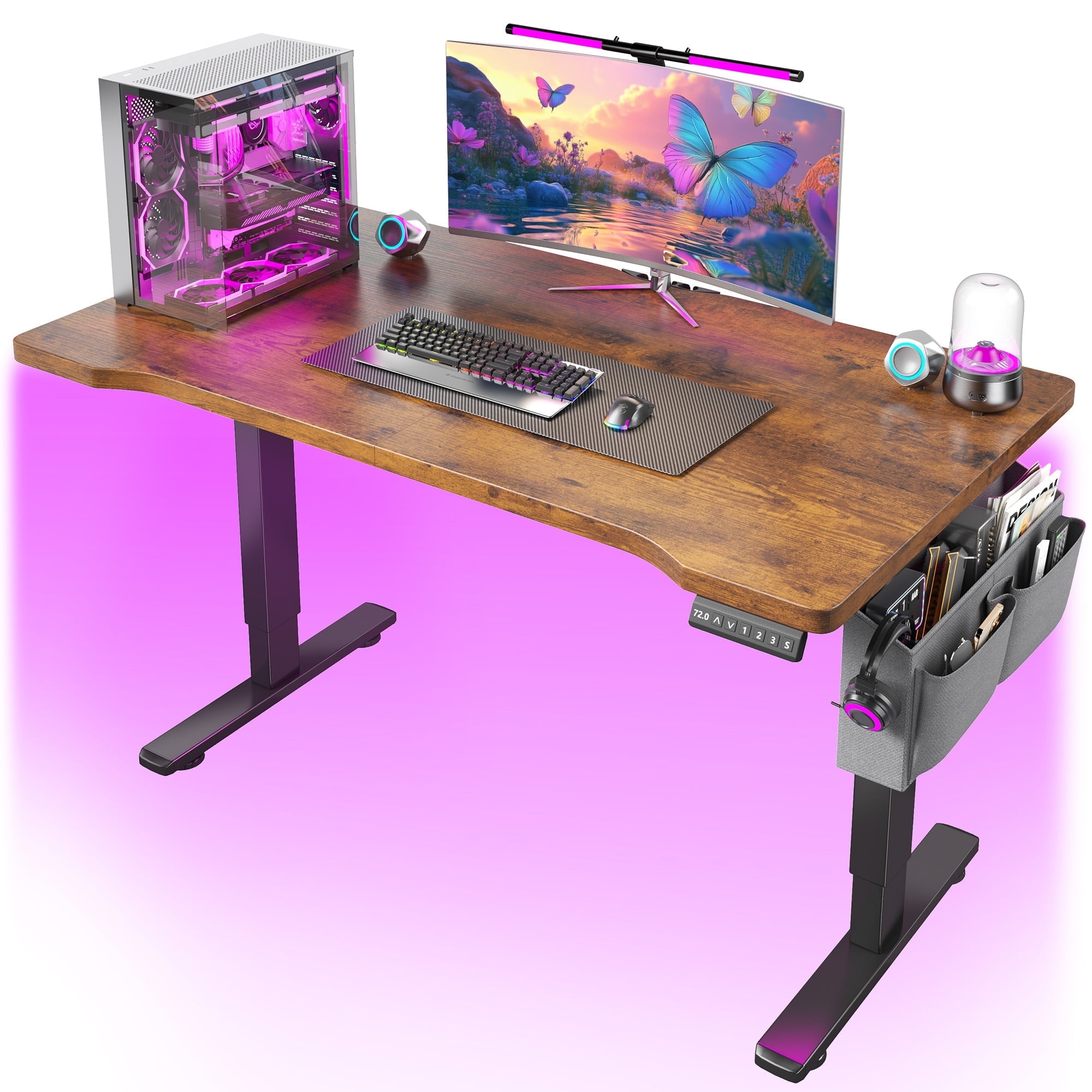 EnHomee Standing Desk Electric Adjustable Height Desks with LED,56 x 24 ...