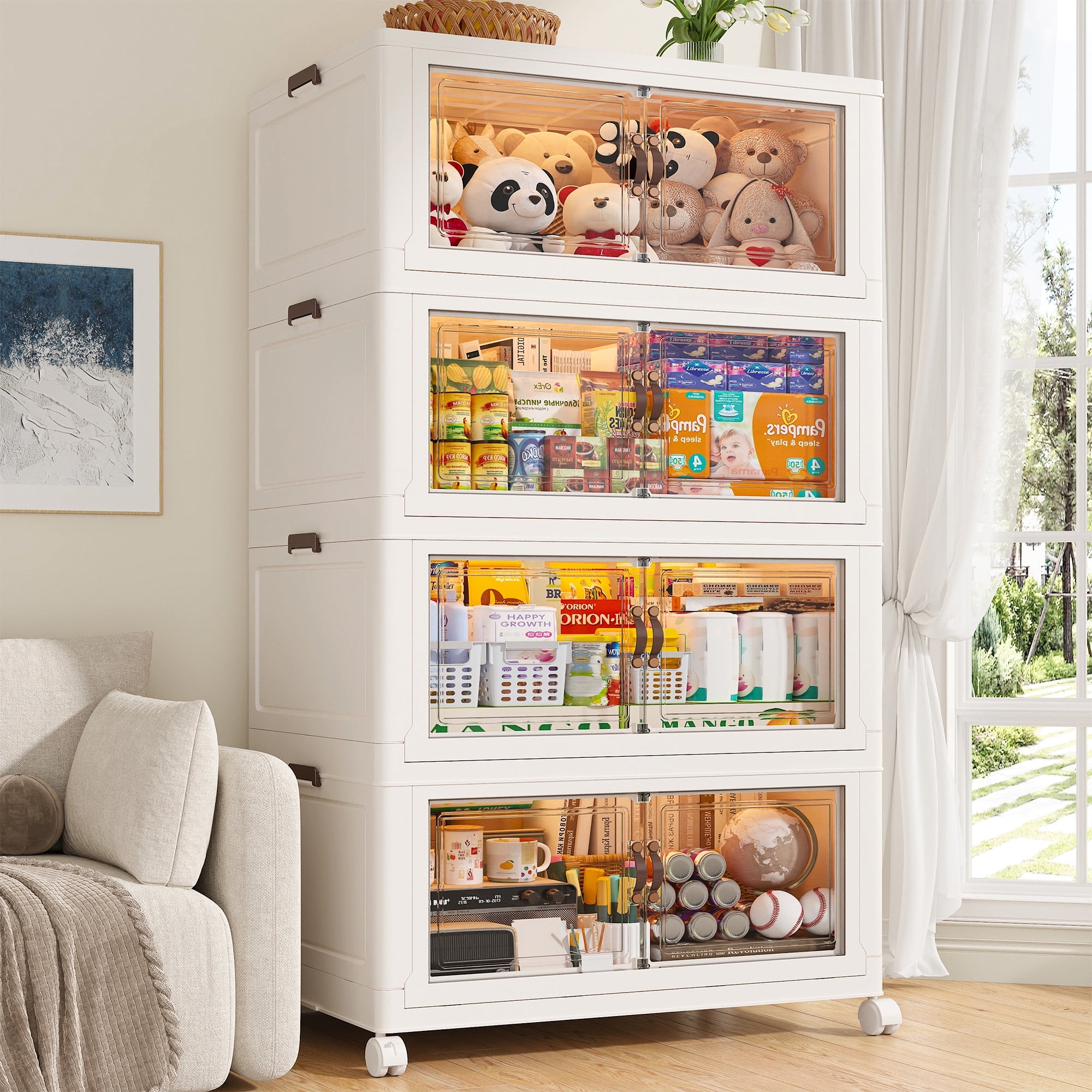 Storage Bins with Lids | 77-Gallon Large Capacity | Stackable ...