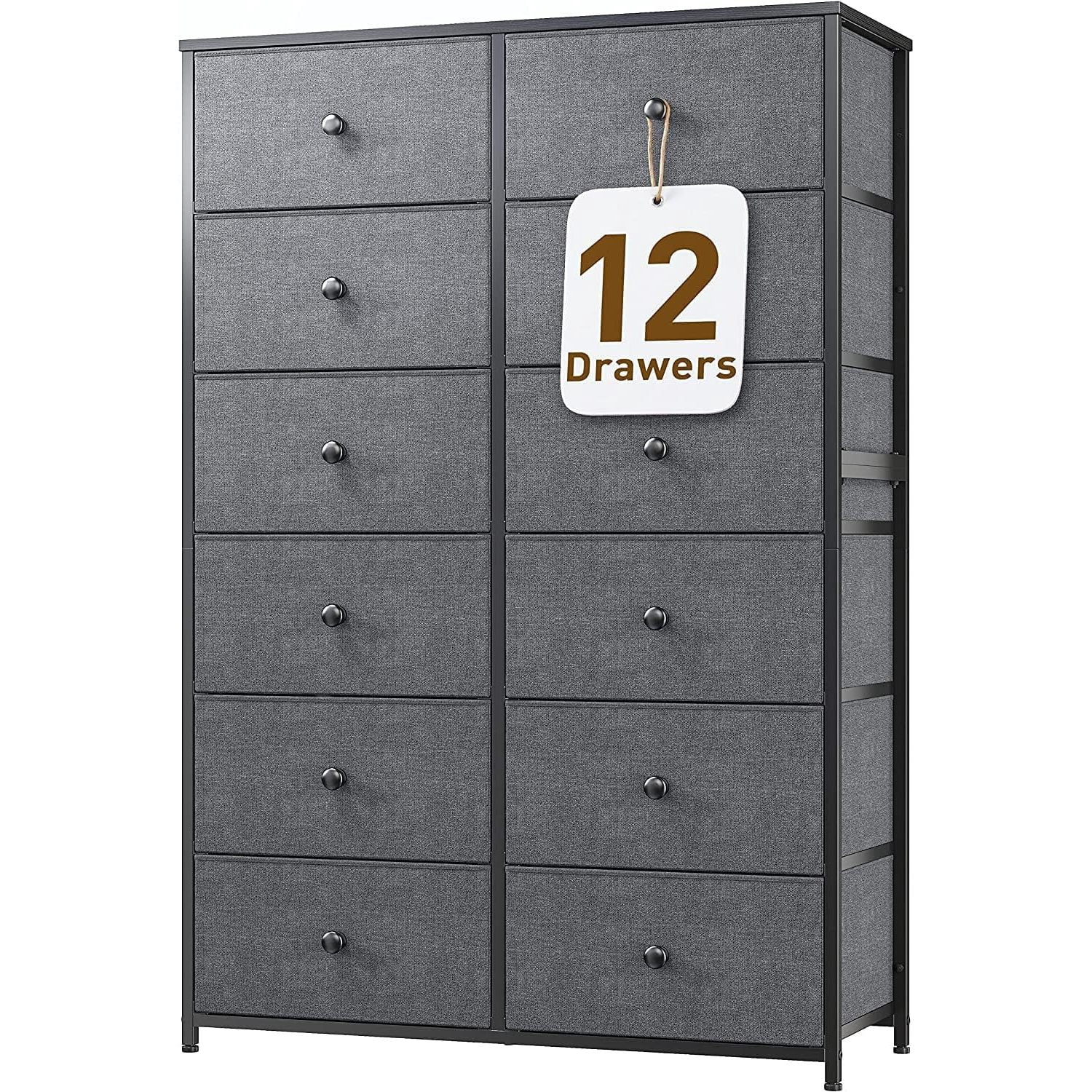 EnHomee Tall Dresser for Bedroom with 12 Fabric Drawers,for Bedroom ...