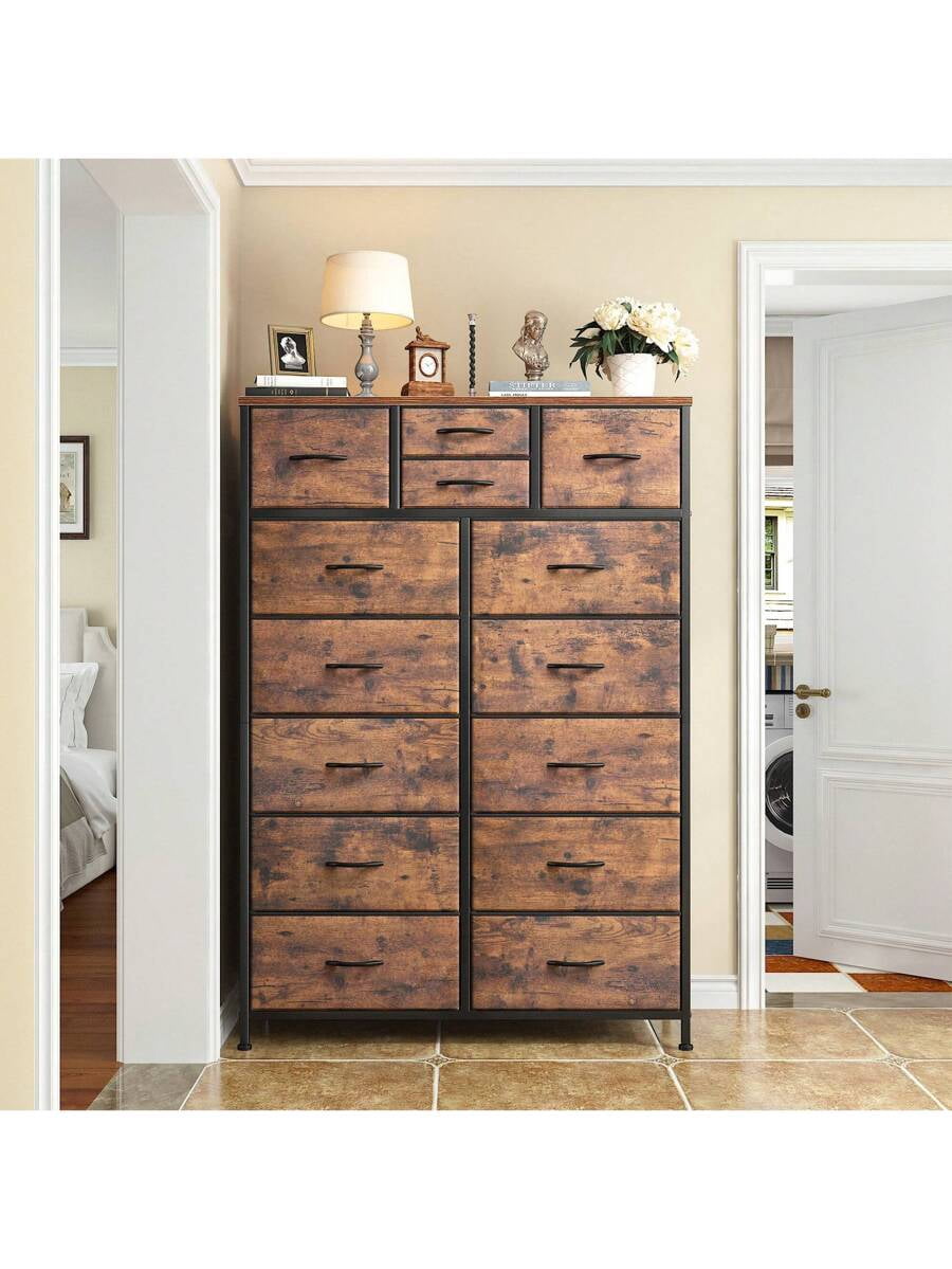 EnHomee Tall Dresser with 14 Drawers | Large Fabric Bedroom Dresser ...