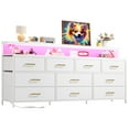 "EnHomee 55"" Long Bedroom Dresser, 10 Drawer, LED, with Charging ...