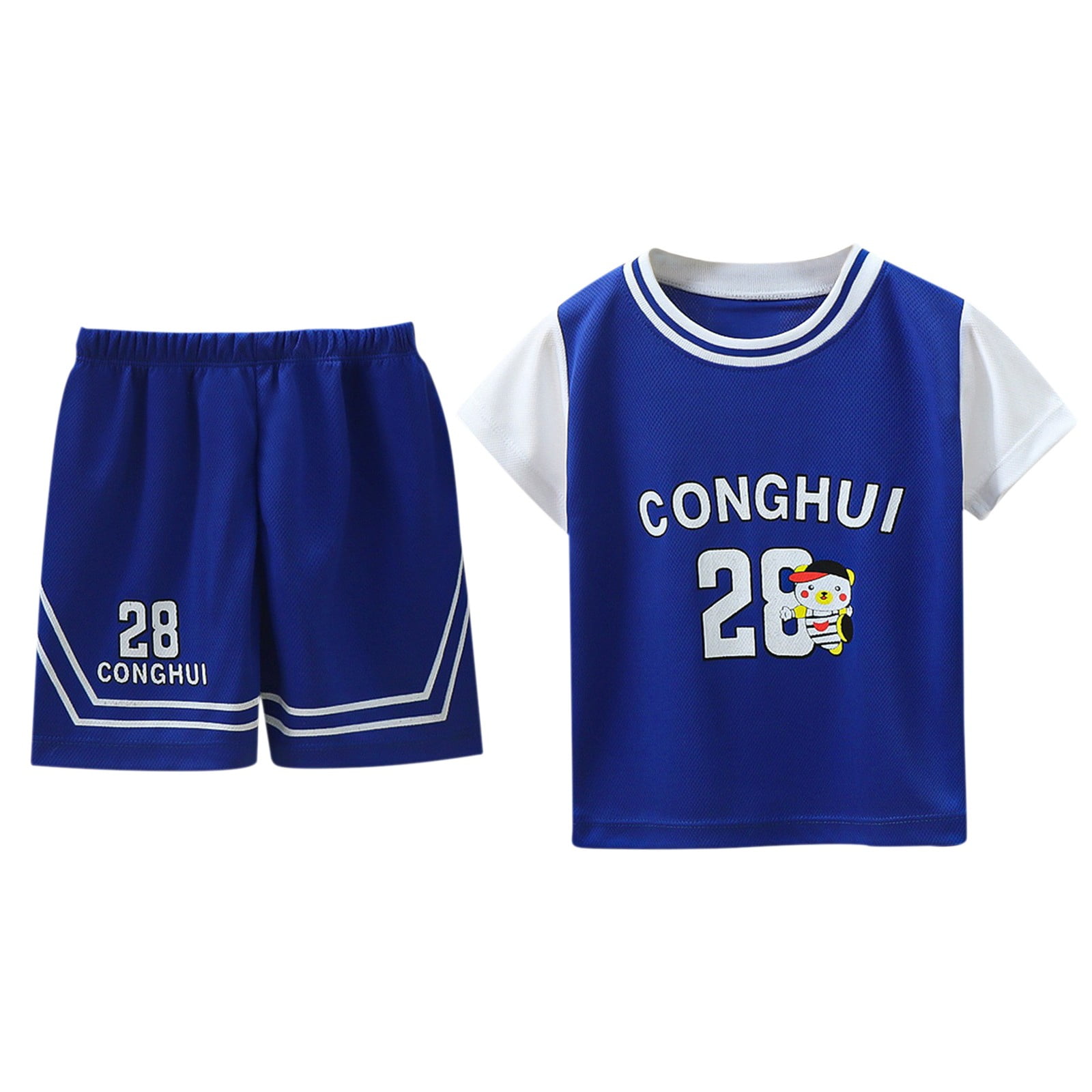 EnJoCho 2 Piece Kids Boys Basketball Jerse𝗒 Set Youth Letters Print ...