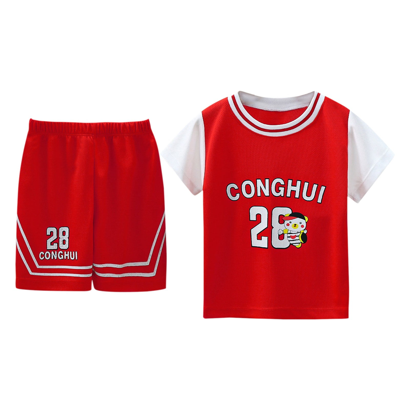 EnJoCho 2 Piece Kids Boys Basketball Jerse𝗒 Set Youth Letters Print ...