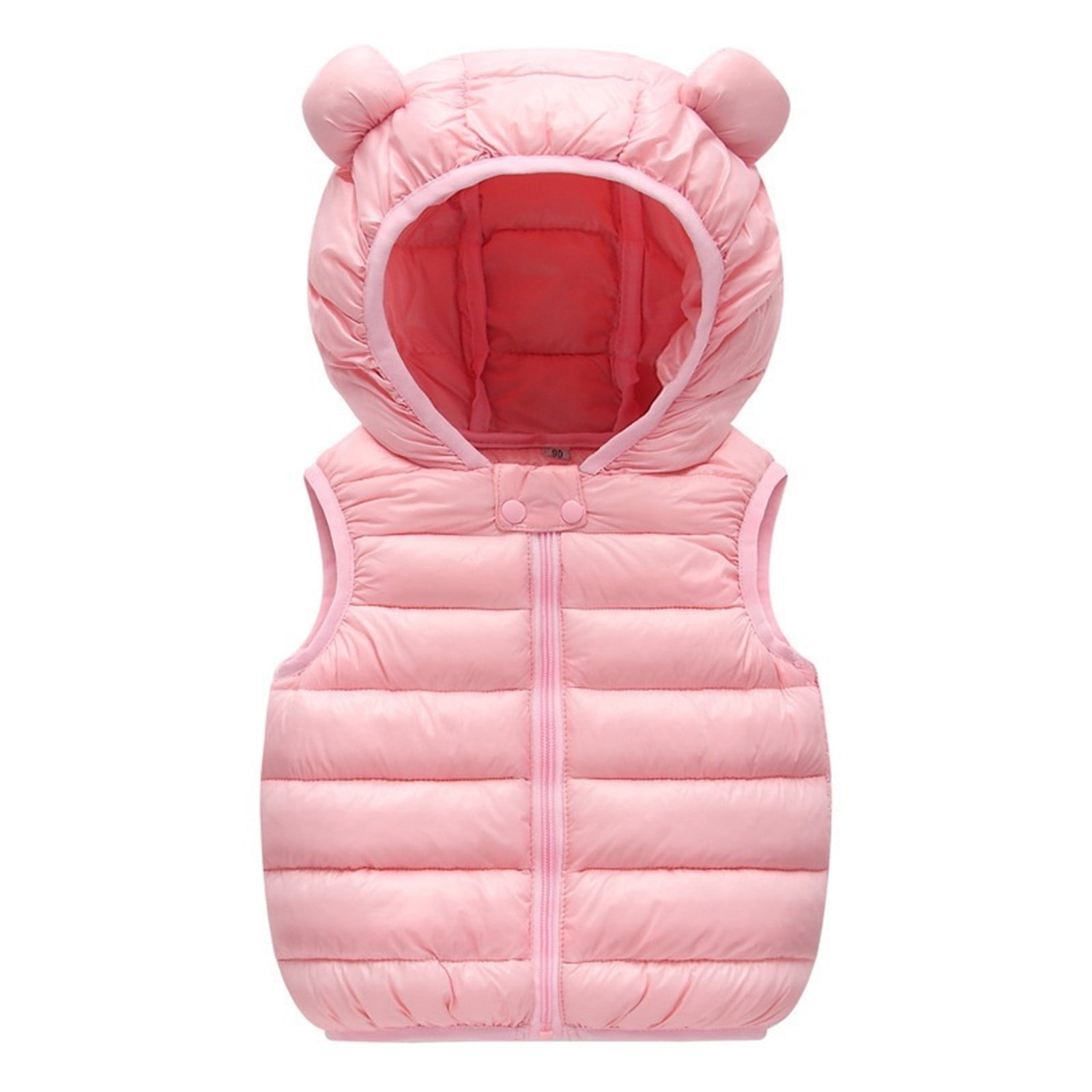 EnJoCho Baby Boys Girls Hooded Puffer Vest Winter Lightweight Sleeveless Bear ears Zipper Up ...