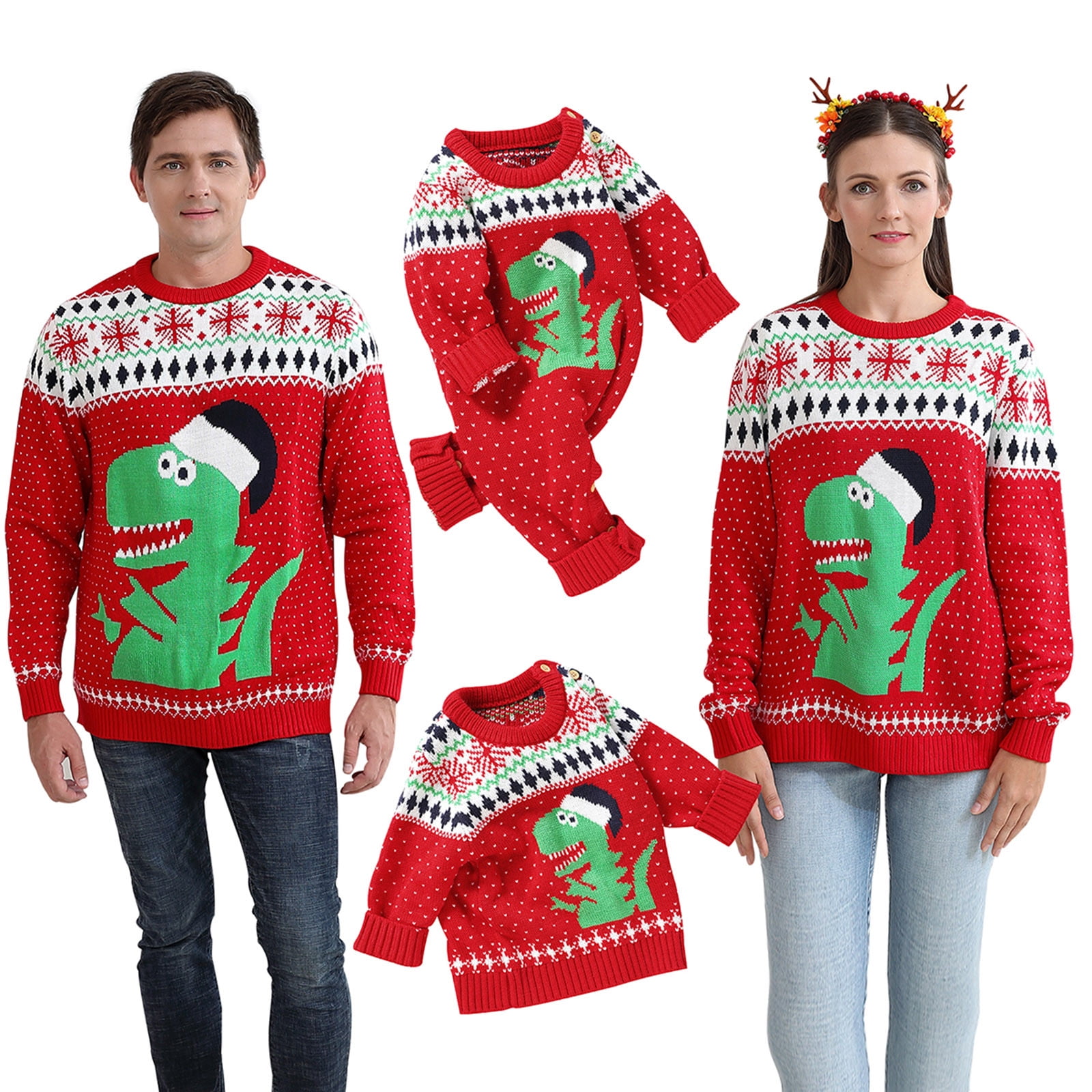 EnJoCho Baby Girl Boy Cute Long Sleeve Christmas Dinosaur Knitted ...