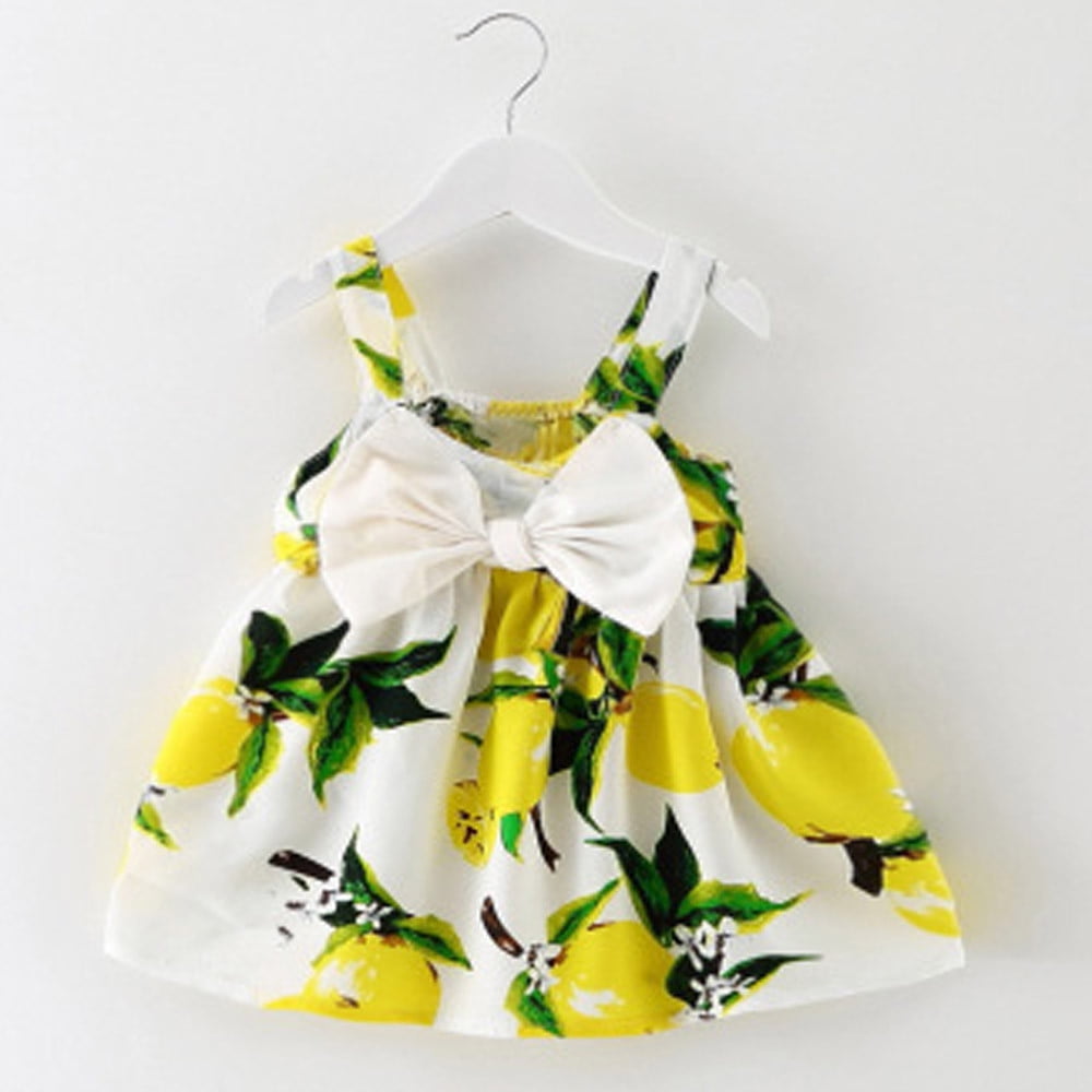 EnJoCho Baby Girl Clothes Lemon Printed Outfit Sleeveless Princess ...