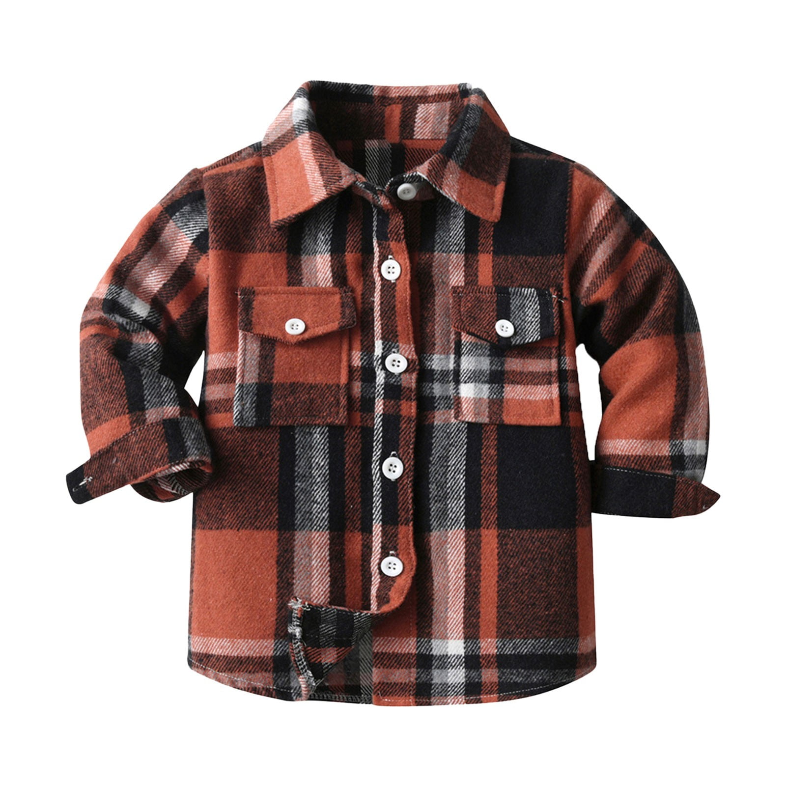 EnJoCho Baby Kids Loose Coat Toddler Boys Girls Shirt Coat Jacket Plaid Long Sleeve Kids Turn ...