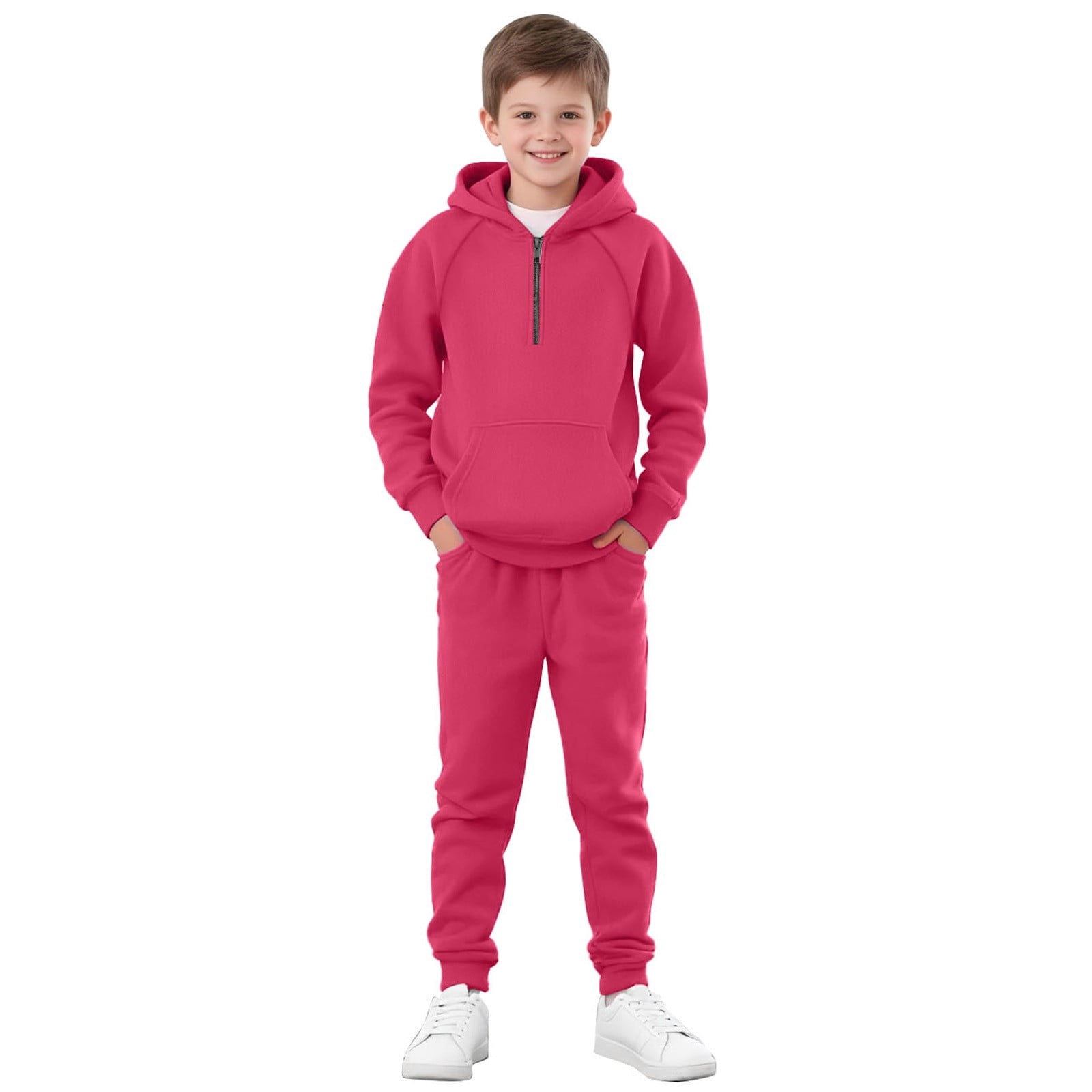 EnJoCho Boys 2 Piece Athleti𝖼 𝖳racksuit Jogging Sets Sweatsuit Zip Up ...