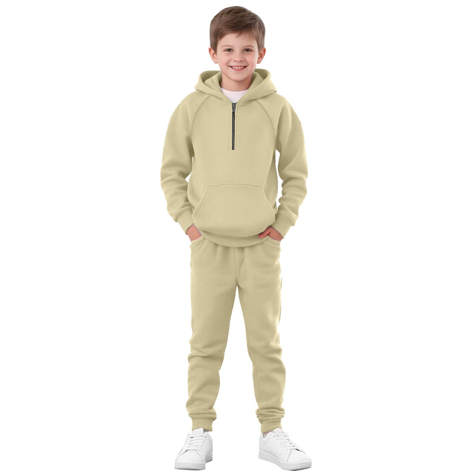 EnJoCho Boys 2 Piece Athleti𝖼 𝖳racksuit Jogging Sets Sweatsuit Zip Up ...