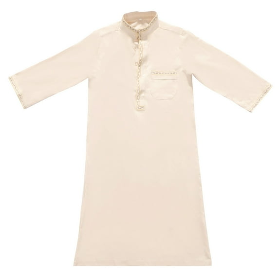 EnJoCho Boys Arabic Thobe Musli𝗆 Robe Long Sleeve Kaftan Solid Color ...