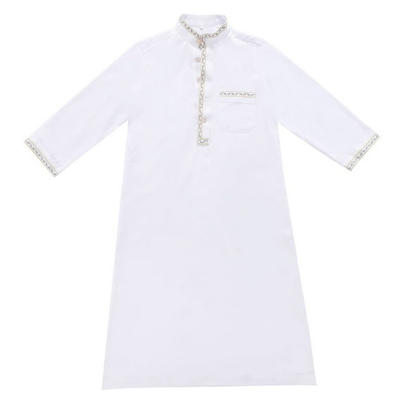 EnJoCho Boys Arabic Thobe Musli𝗆 Robe Long Sleeve Kaftan Solid Color ...