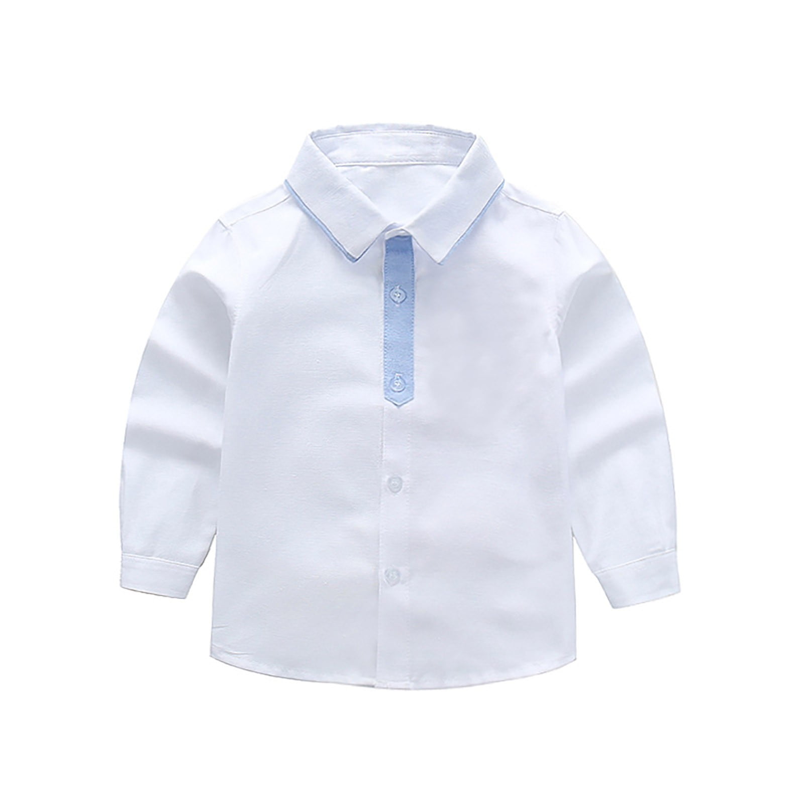 EnJoCho Boys Button-Down Collar Dress Shirt Teen Long Sleeve Solid ...