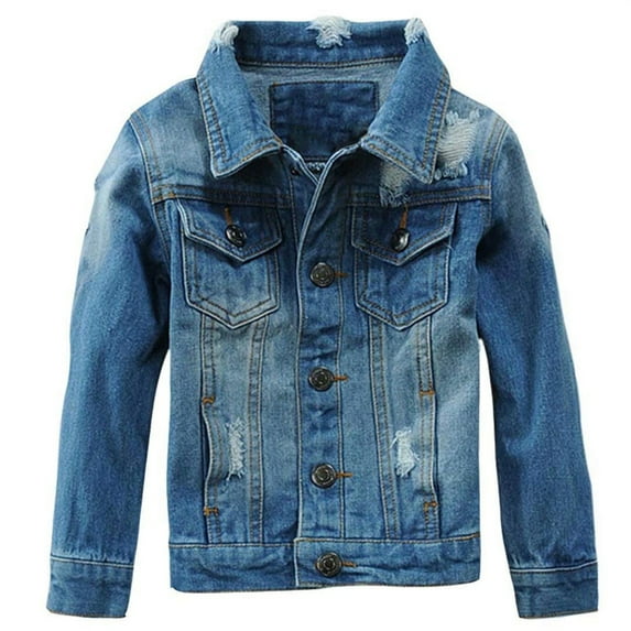 EnJoCho Boys Denim Jacket Long Sleeve Big Kids Outerwear Autumn Street ...