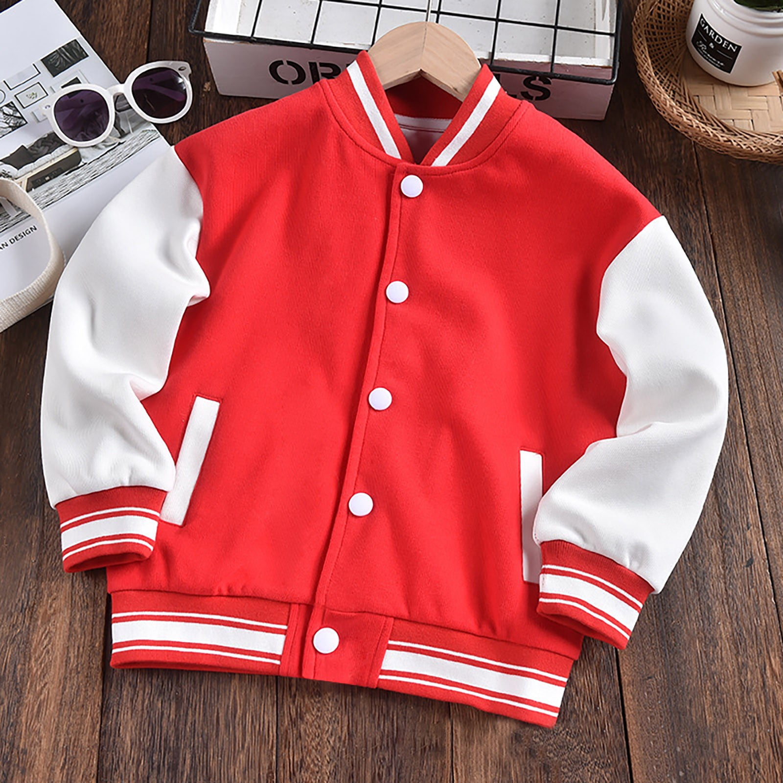 EnJoCho Boys Girls Baseball Jacket Kids 𝖴niform Coat Casual School ...