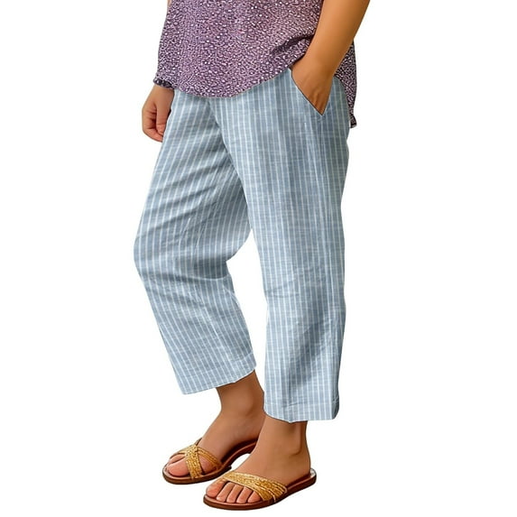 EnJoCho Boys Girls Cotton Linen Cropped Sweatpants Jogger Elastic ...
