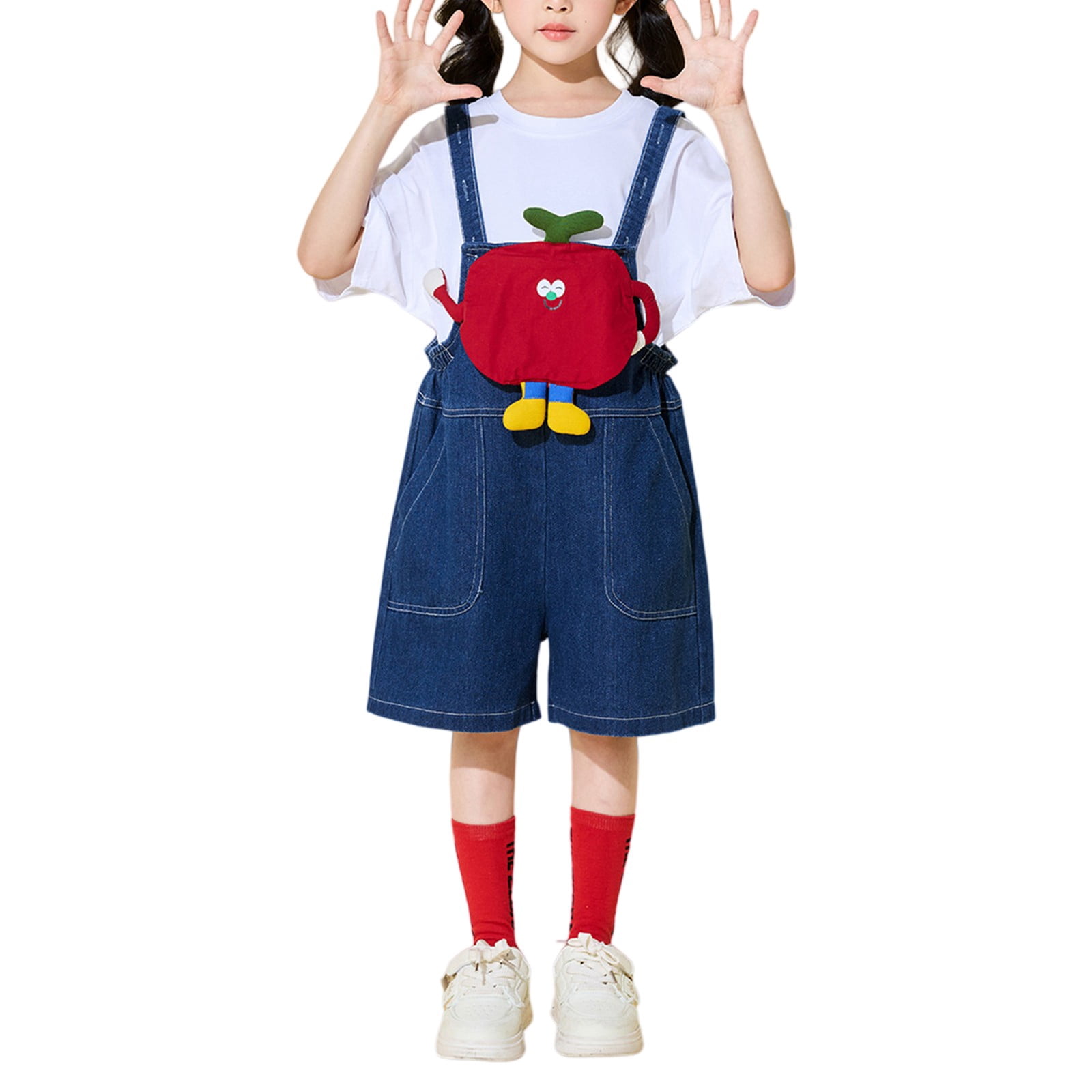 EnJoCho Boys Girls Cute 3D Denim Rompe𝗋 Shorts Teen Wide Leg Adjusted ...