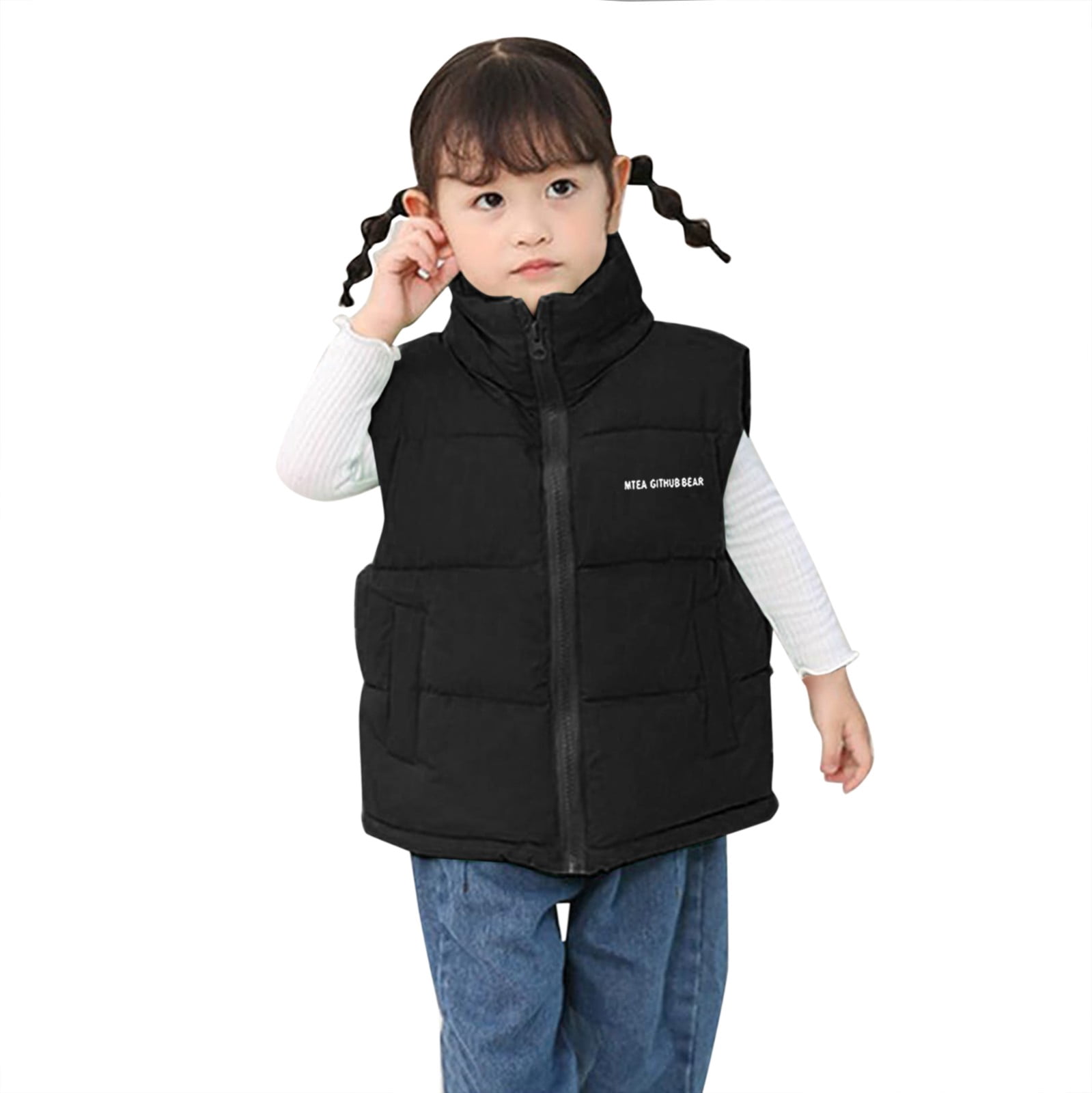 EnJoCho Boys Girls Kids Puffer Vest Full Zipper Moc𝗄 Neck Sleeveless ...