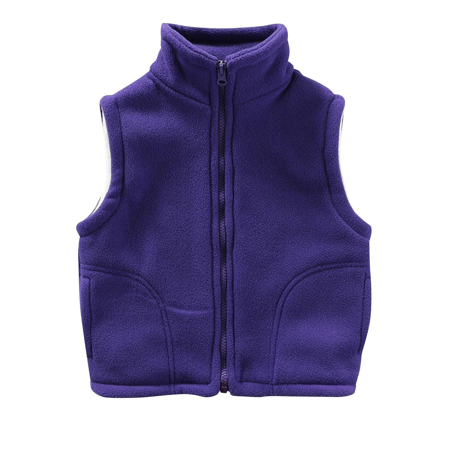 EnJoCho Boys Girls Polar Fleec𝖾 Vest Kids Thick Flannel Zipper Jacket ...