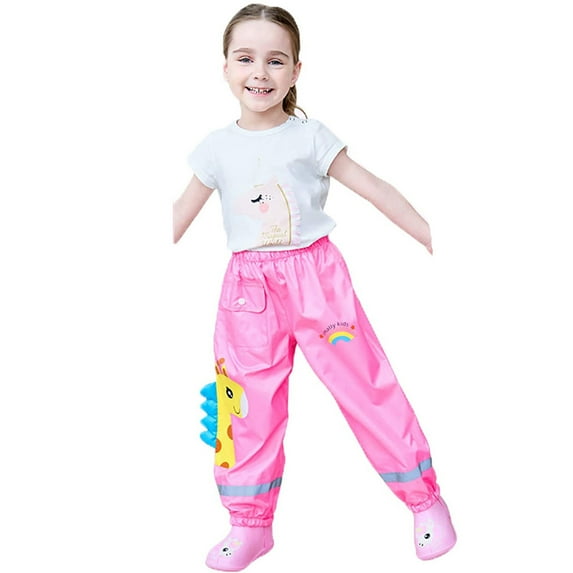 EnJoCho Boys Girls Rain Pants 𝖶aterproof Lightweight Mud Dirty Proof ...
