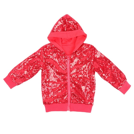 EnJoCho Boys Girls Sequins Hooded Jackets Zip up Long Sleeve Sparkly ...