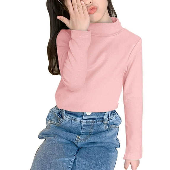 EnJoCho Boys Girls Turtleneck Long Sleeve Solid Blouses Shirt Kids ...