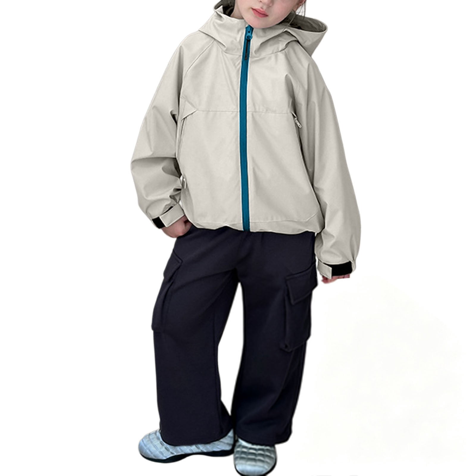 EnJoCho Boys Girls Windbreakers Jacket Hooded Raincoat Fleece Lined ...