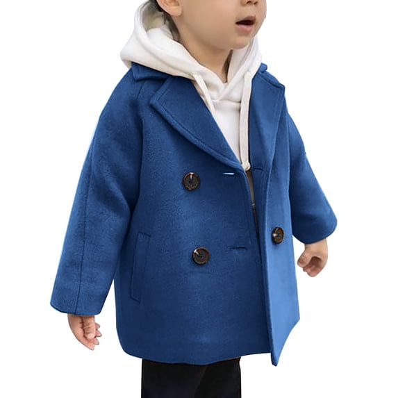 EnJoCho Boys Girls Winter Pe𝖺 Coat Dress Coats Notched Lapel Collar ...