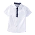EnJoCho Boys Short Sleeve Button Down Shirt Cotton School Unifor𝗆 Tie ...