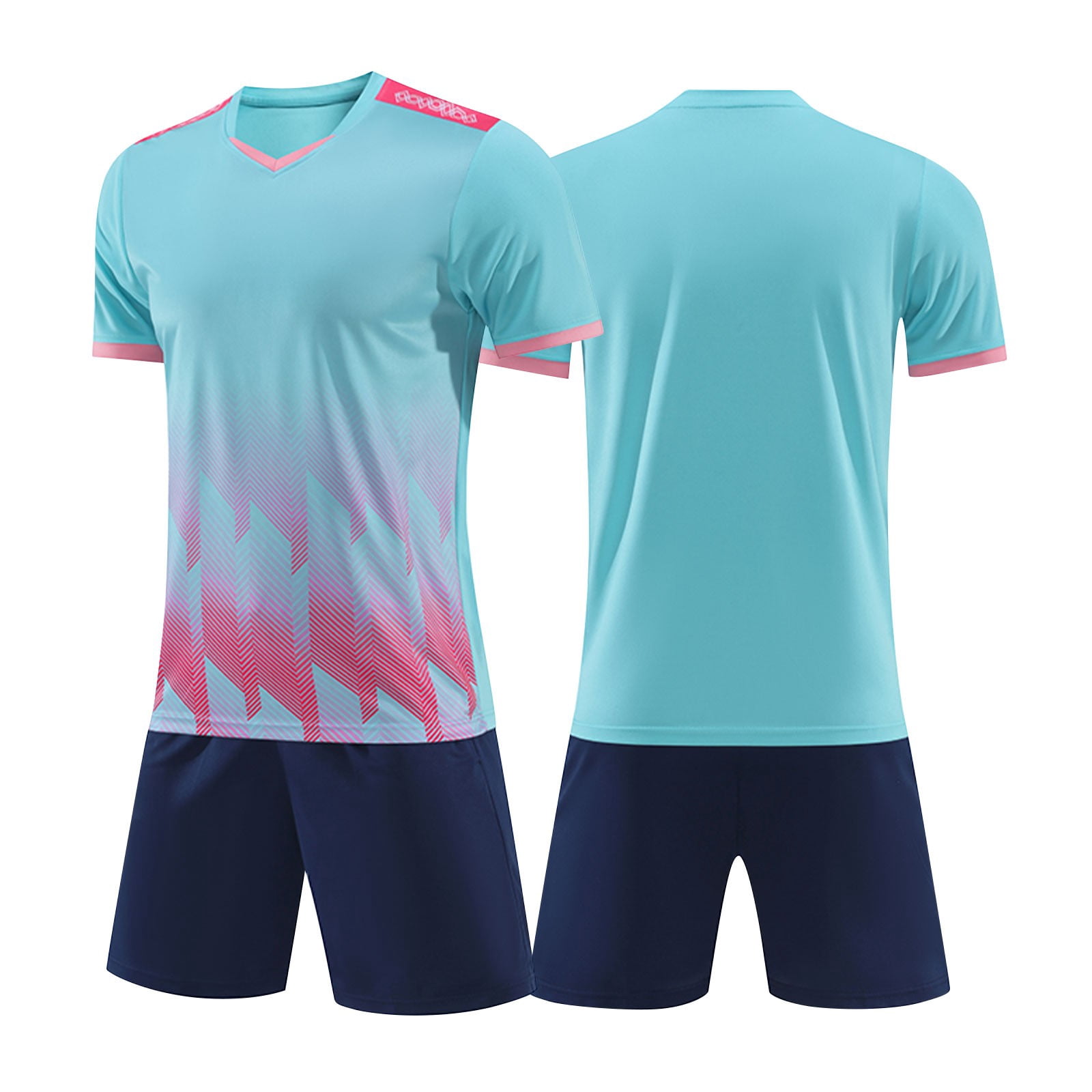 EnJoCho Boys Soccer Clothes Short Sleeve Loose Gradient Tshirt + Shorts ...