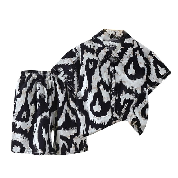 EnJoCho Boys Summer Outfits 2 Piece Set Toddler Short Sleeve Button ...