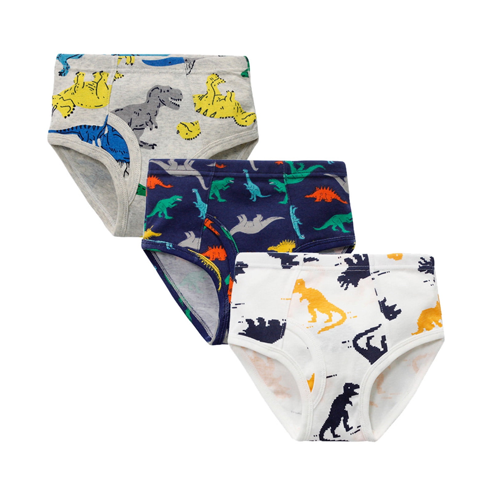 EnJoCho Boys' Underwear 3PCS Cotton Briefs Trunks, Dinosaur Cartoon ...