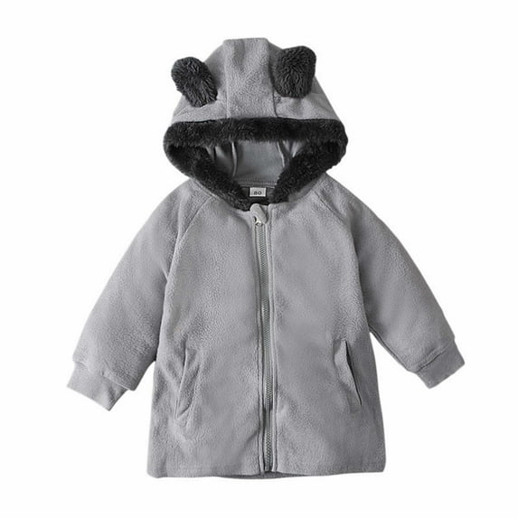 EnJoCho Childrens Coat Autumn Winter Solid Color Hooded Zipper ...