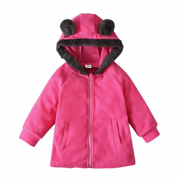 EnJoCho Childrens Coat Autumn Winter Solid Color Hooded Zipper ...