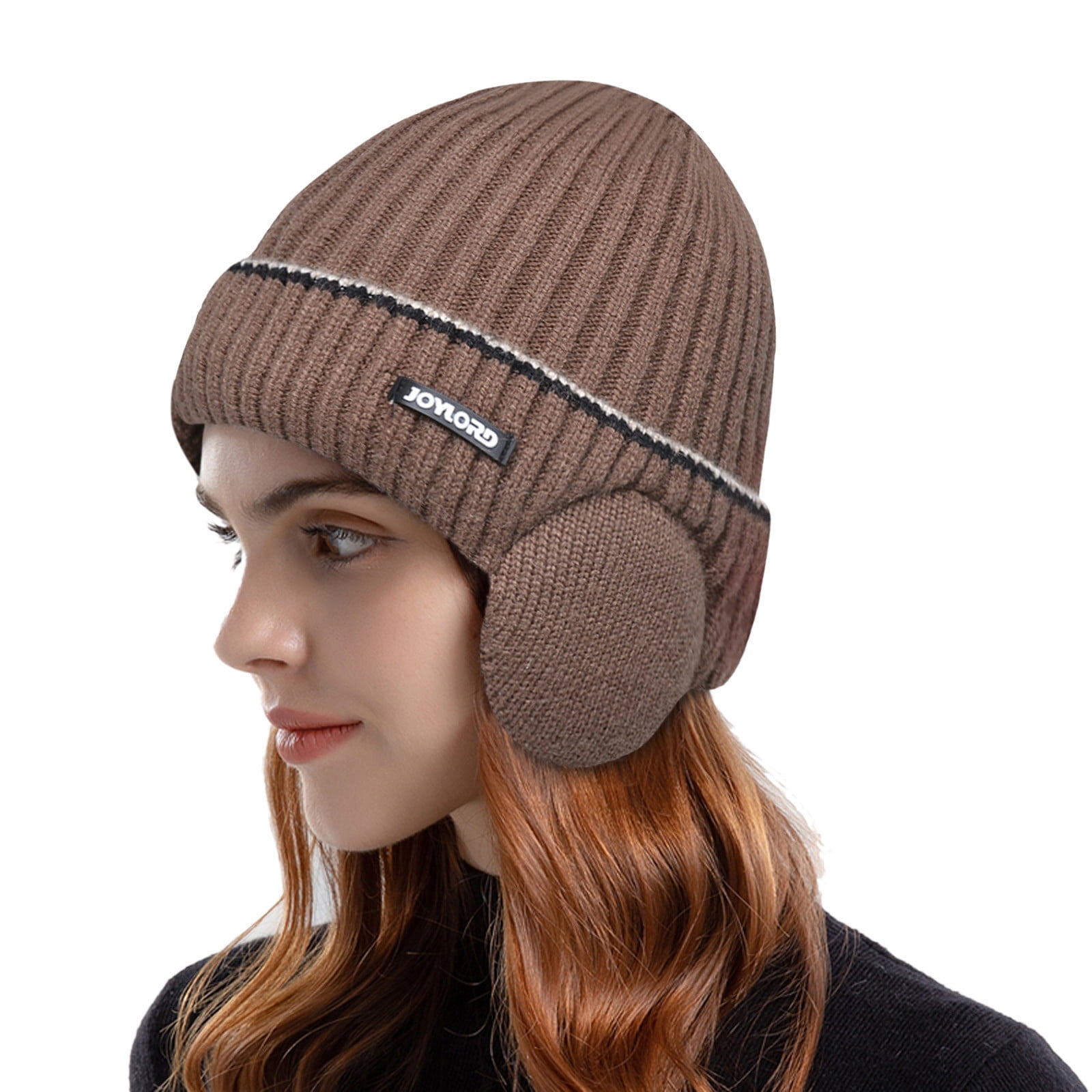 EnJoCho Cozy Knit Hat With Ear Covers For Men And Women, Women's ...