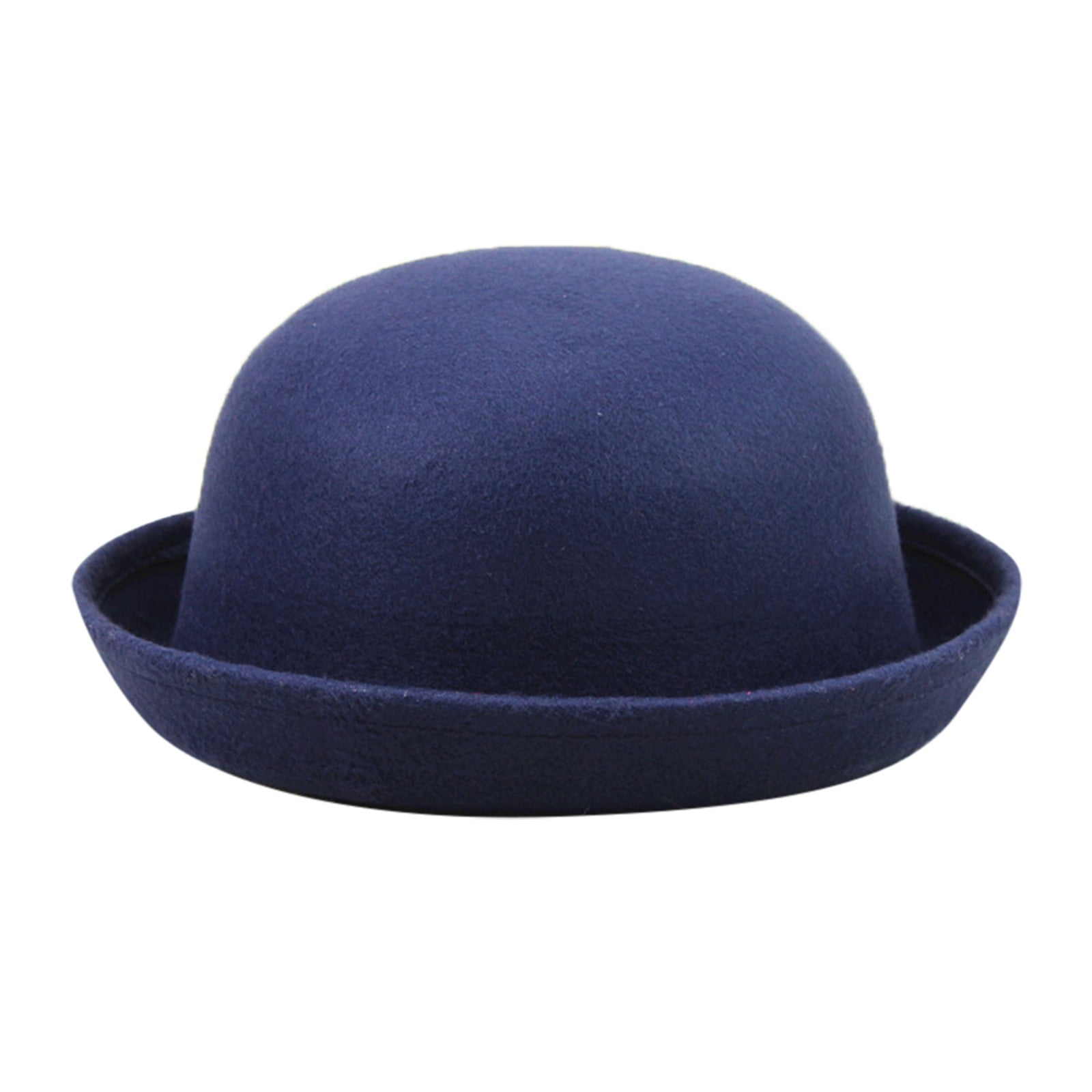 EnJoCho Elegant Adults Solid Hat Roll Up Brim Panama Bowler Hat Bucket ...