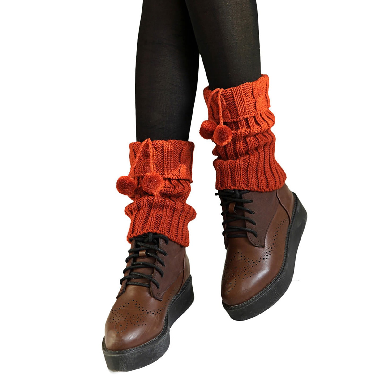 EnJoCho Female Cable Knit Boot Toppers Girls Knit Leg Sleeves For Boots ...