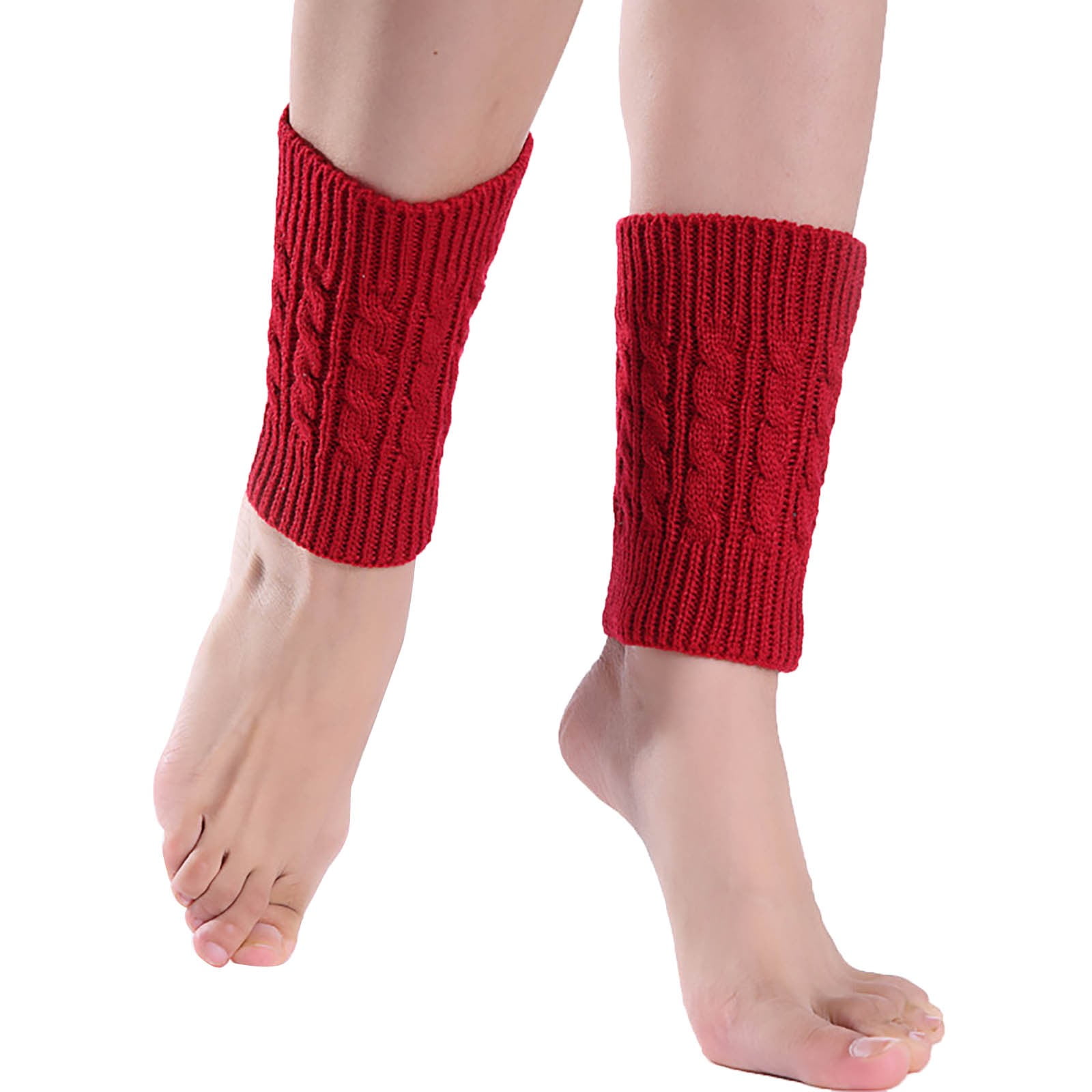 EnJoCho Female Cable Knit Boot Toppers Women'S Knit Knee Warmers Ladies ...