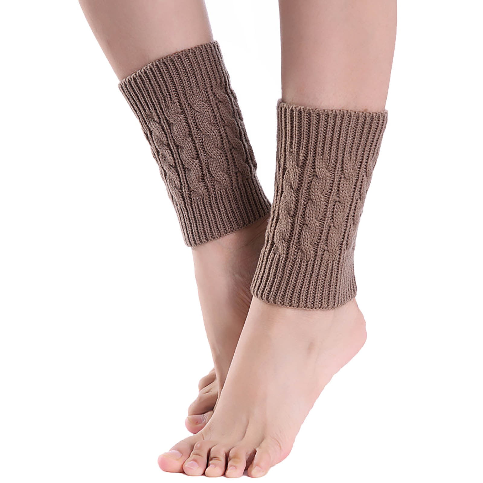 EnJoCho Female Cable Knit Boot Toppers Women'S Knit Knee Warmers Ladies ...