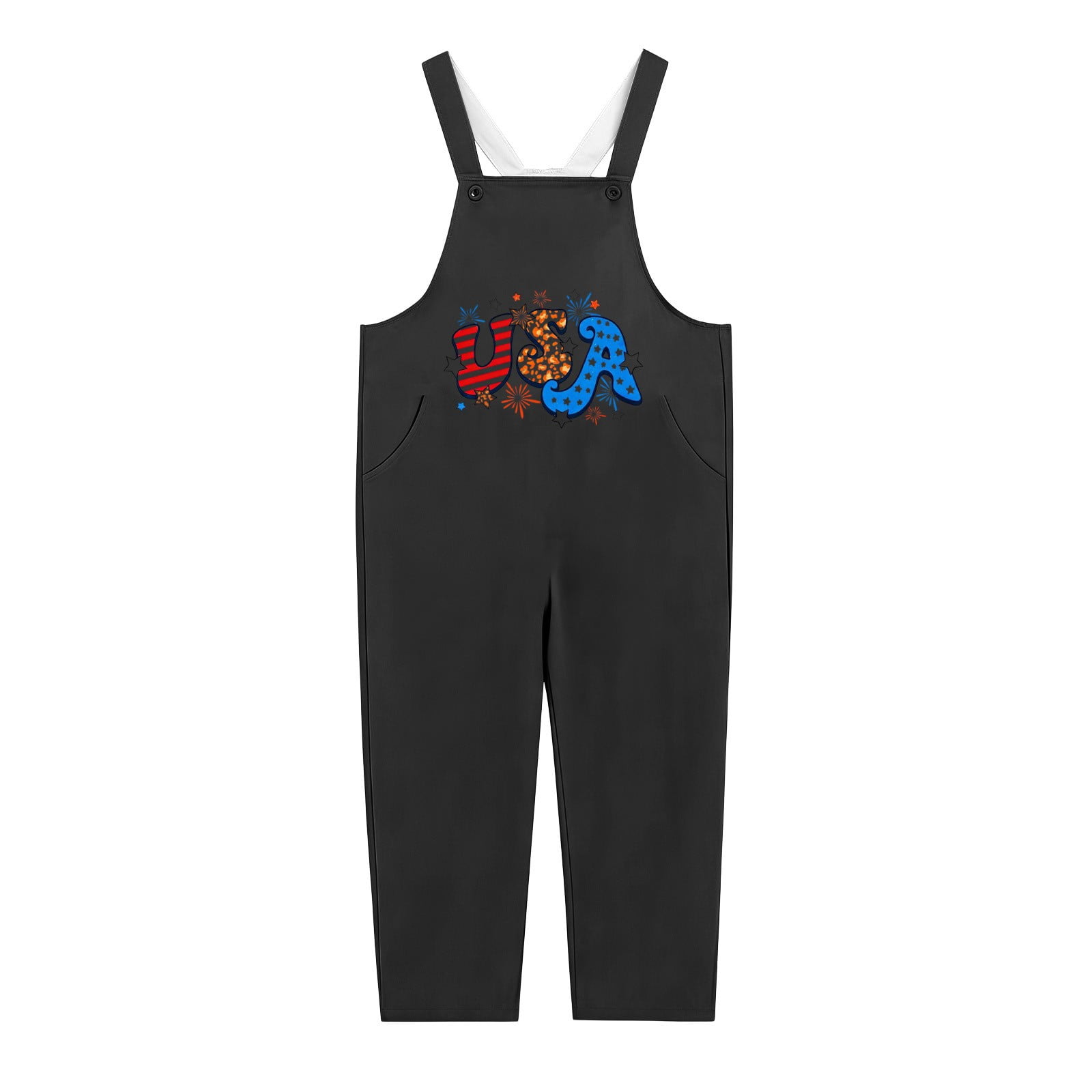 EnJoCho Girls American Flag Overalls Kids 4th of July USA Jumpsuits ...
