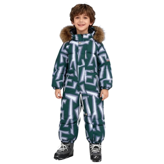 EnJoCho Girls Boys Snowsuit Windproof Winter Puffer Sno𝗐 Suits Outdoor ...